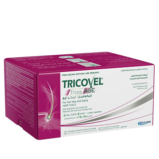 Tricovel Tricoage 45+ Vials, For Thinning & Weak Hair, 35 Ml ...