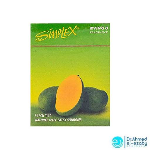 Simplex Super Thin Natural Latex Mango Flavored Condom ? Pack of 3 - Drahmedelezaby