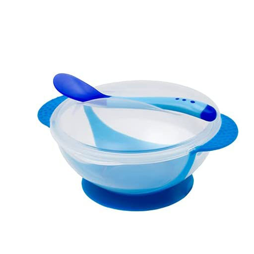 Safari Baby Feeding Bowl with Lid and Spoon for Babies Blue ...