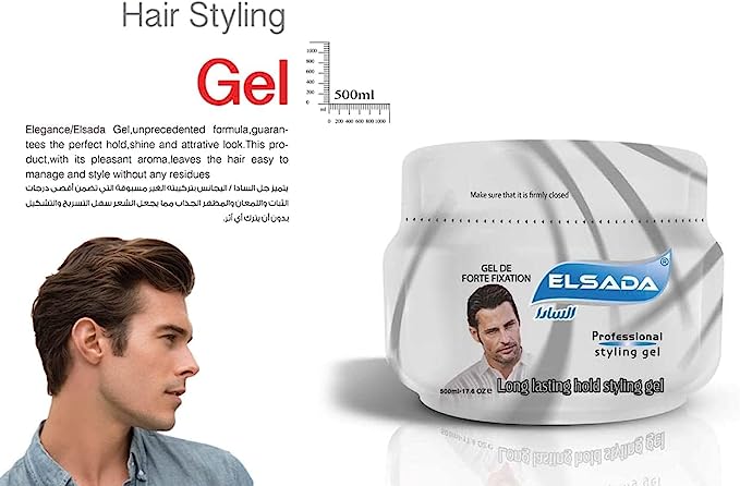 ElSada Professional Styling Hair Gel - 500 Ml-Available in green, gray ...
