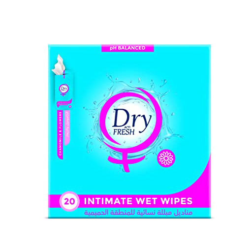 Dry Fresh Feminine Intimate Wipes, FLOWERS, 20 Single Wipes ...
