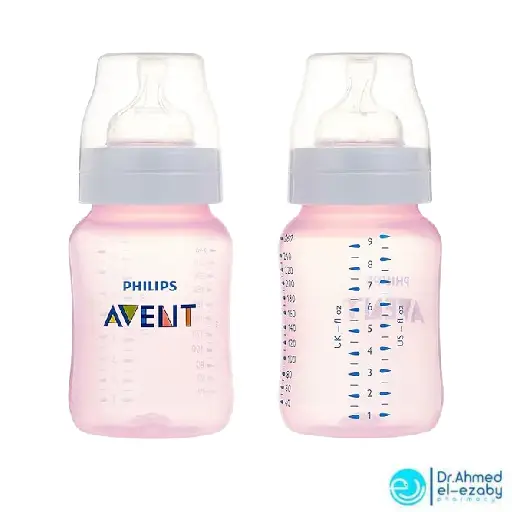 Avent Anti-Colic Wide Neck Plastic(1m+) Pink 260ml – Pack of 2 - Dr ...